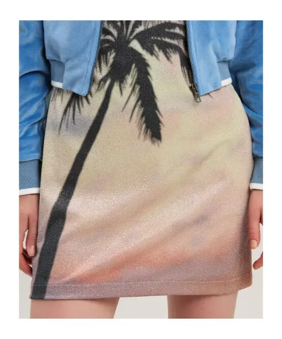Palm Angels Sunrise Palm Lurex Mini Dress