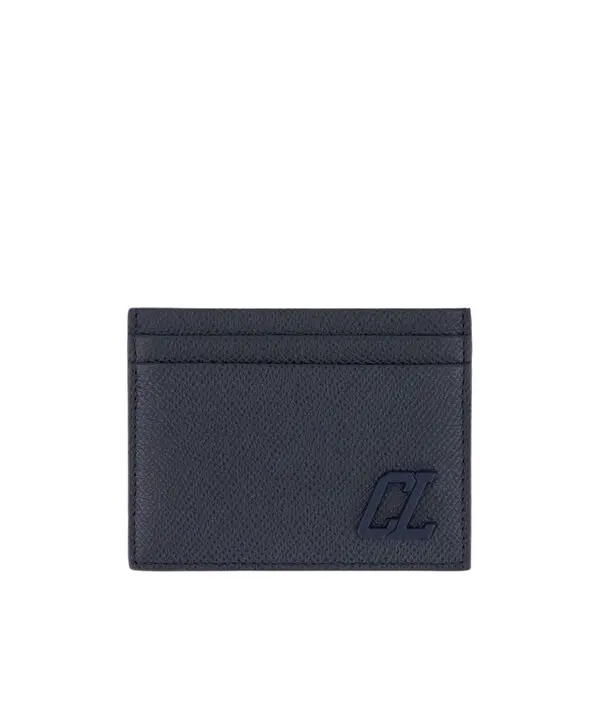 CHRISTIAN LOUBOUTIN Groovy Logo Plaque Card Holder - Black