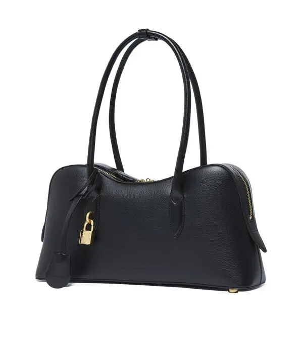 Stella McCartney Ryder Lock Plaque Shoulder Bag - Black