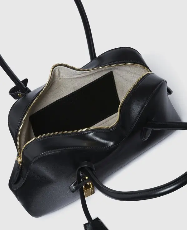 Stella McCartney Ryder Lock Plaque Shoulder Bag - Black