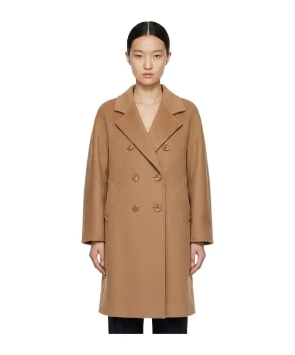 Marissa Chiara Double-breasted Long Coat With Notched Lapels