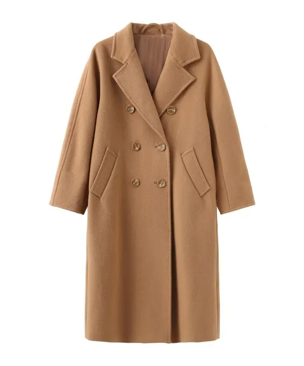Marissa Chiara Double-breasted Long Coat With Notched Lapels