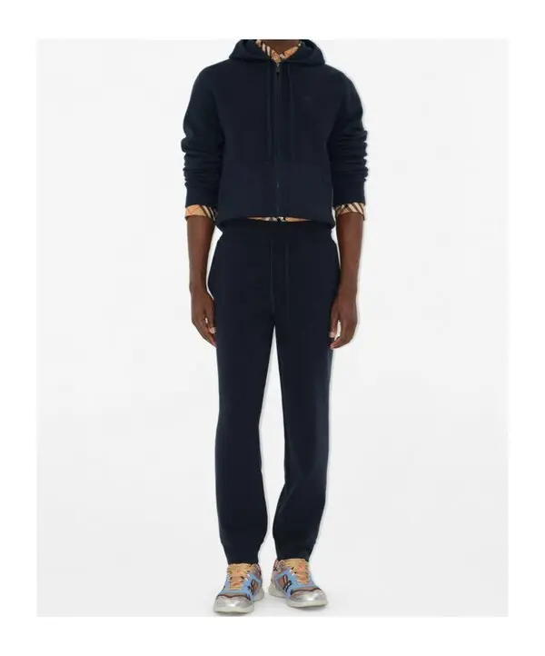Burberry Tapered Drawstring Jogging Pants - Navy