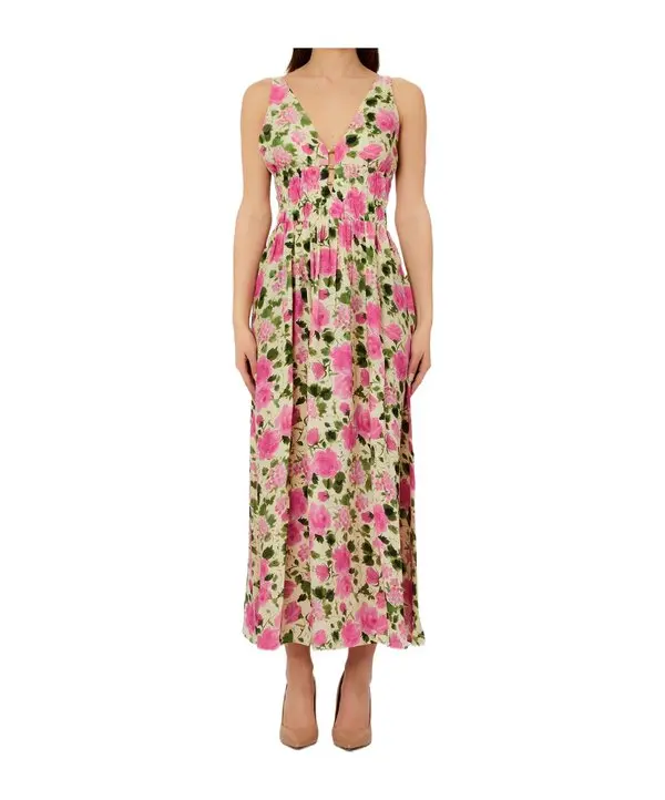 Liu Jo Floral Beaded Maxi Dress - Pink