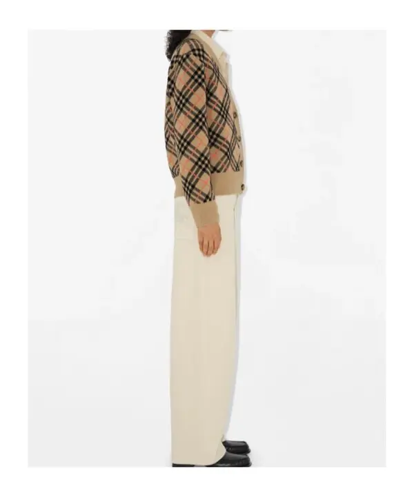Burberry Checked V-neck Buttoned Cardigan