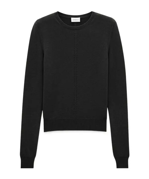 Saint Laurent Openwork Crewneck Jumper - Black
