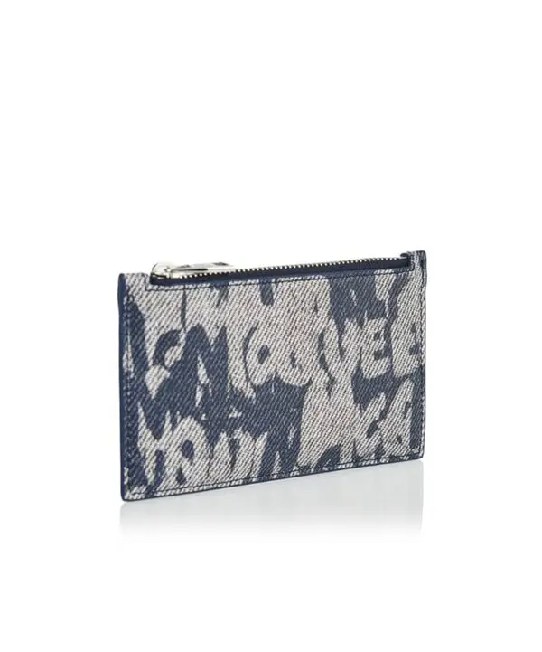 Alexander McQueen Zip Card Wallet - Gray