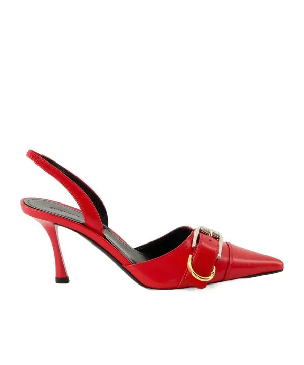 Givenchy Voyou Pointed-toe Slingback Pumps - Red