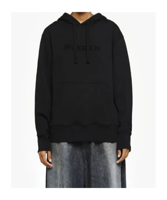 J.W.ANDERSON Logo Embroidered Hoodie - Black