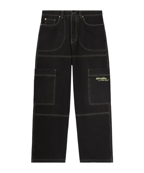 Off-White Irregular Cargo Jeans - Black