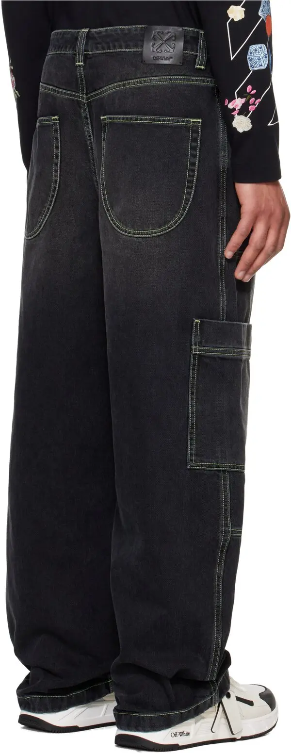 Off-White Irregular Cargo Jeans - Black