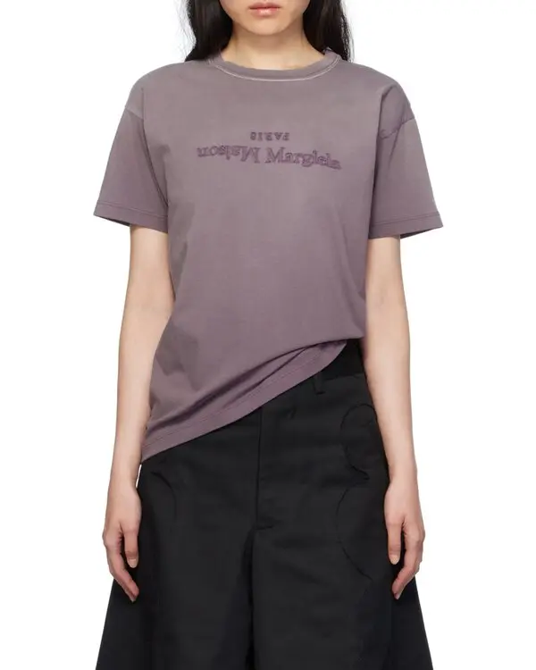 MAISON MARGIELA Reverse Logo Crewneck T-shirt - Purple
