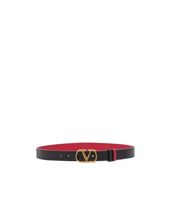 Valentino Garavani Vlogo Signature Buckled Belt - Black