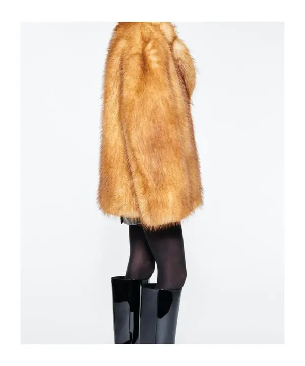 STAND STUDIO Janice Faux Fur Jacket - Natural