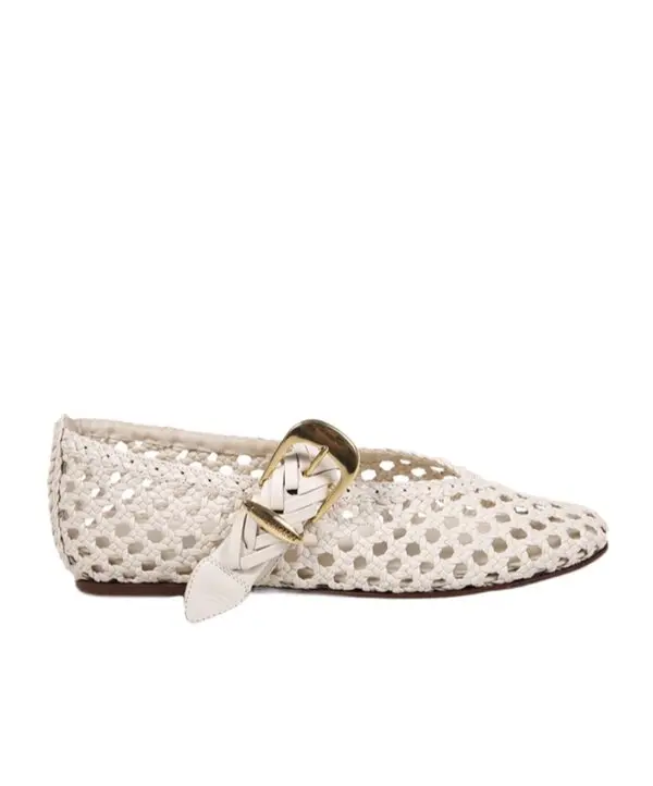 Zimmermann Woven Ballet Flats - White