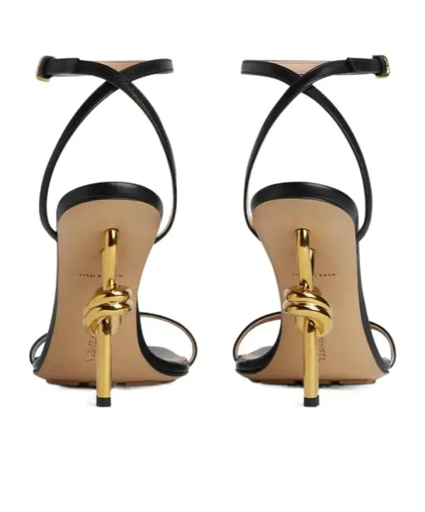 Bottega Veneta Knot Heeled Sandals - Black