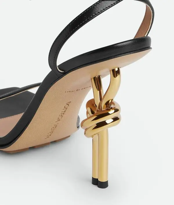 Bottega Veneta Knot Heeled Sandals - Black