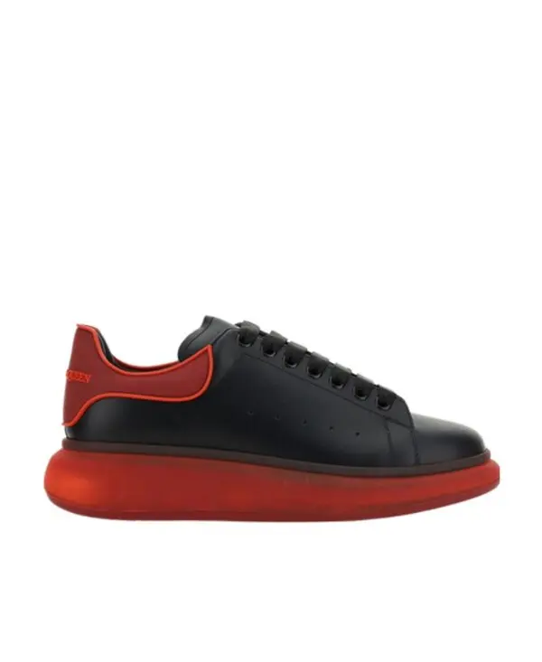 Alexander McQueen Low-top Lace-up Sneakers With Contrast Heel Detail - Black