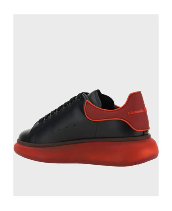 Alexander McQueen Low-top Lace-up Sneakers With Contrast Heel Detail - Black