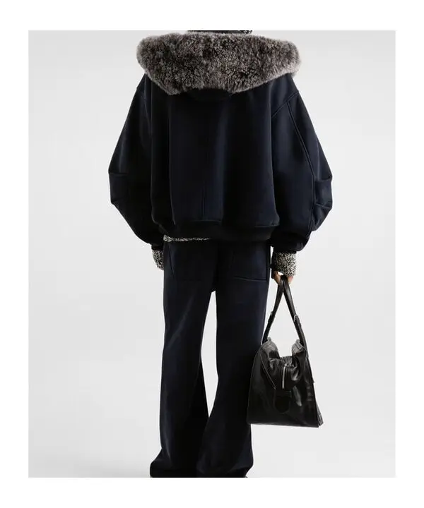 Dolce & Gabbana Fur Trimmed Hooded Zip Jacket