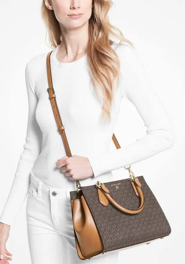 Michael Kors Monogram Printed Satchel Bag