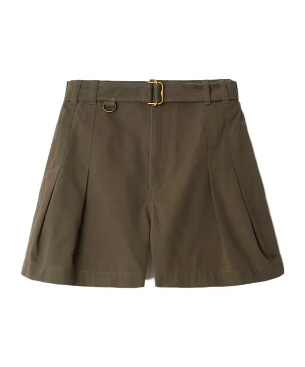 Burberry Edk Embroidered High-waisted Shorts - Military