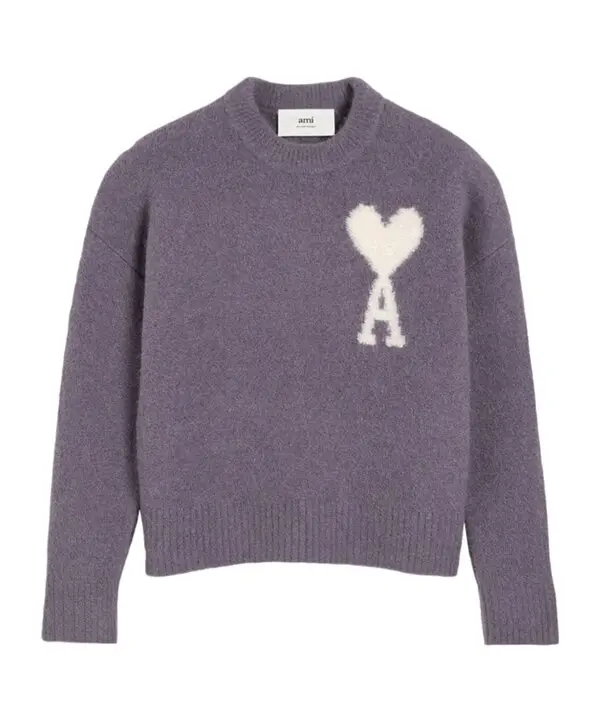 Ami De Coeur Intarsia Knit Jumper - Lavender