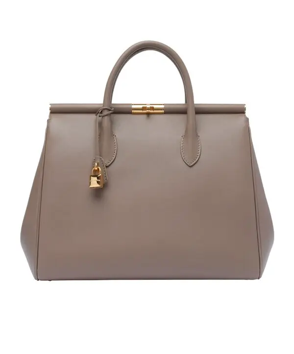 Dolce & Gabbana Marlene Logo Detailed Tote Bag - Grey