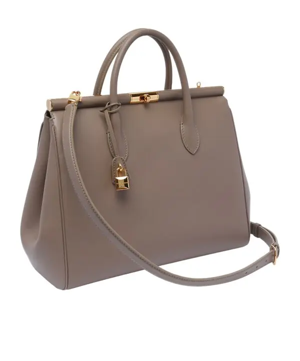 Dolce & Gabbana Marlene Logo Detailed Tote Bag - Grey