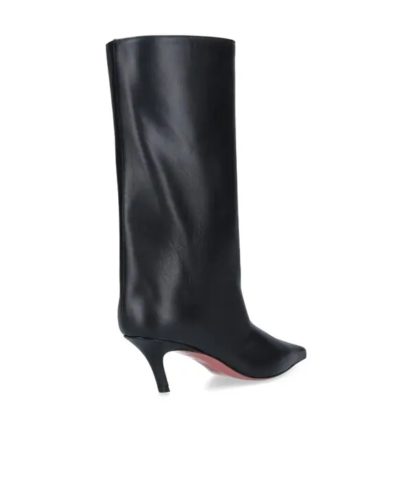 Amina Muaddi Pointed Toe High Heel Boots