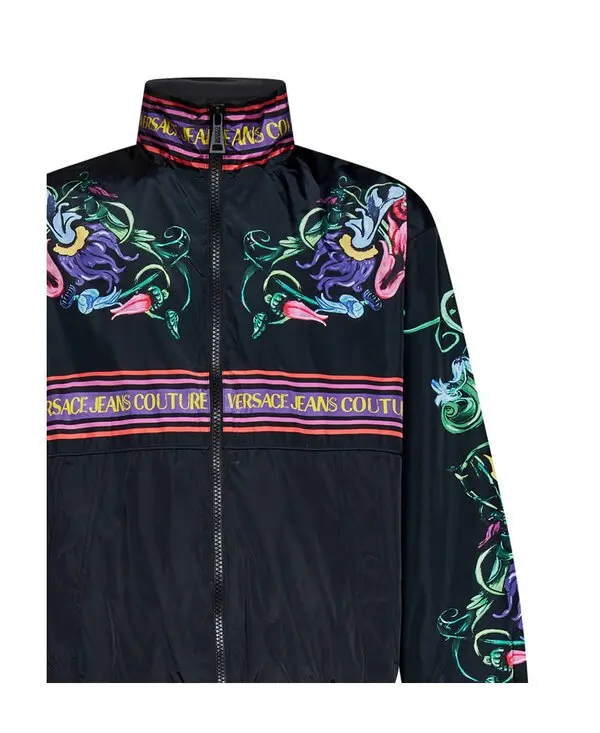 Versace Floral Graphic Print Zip-up Jacket