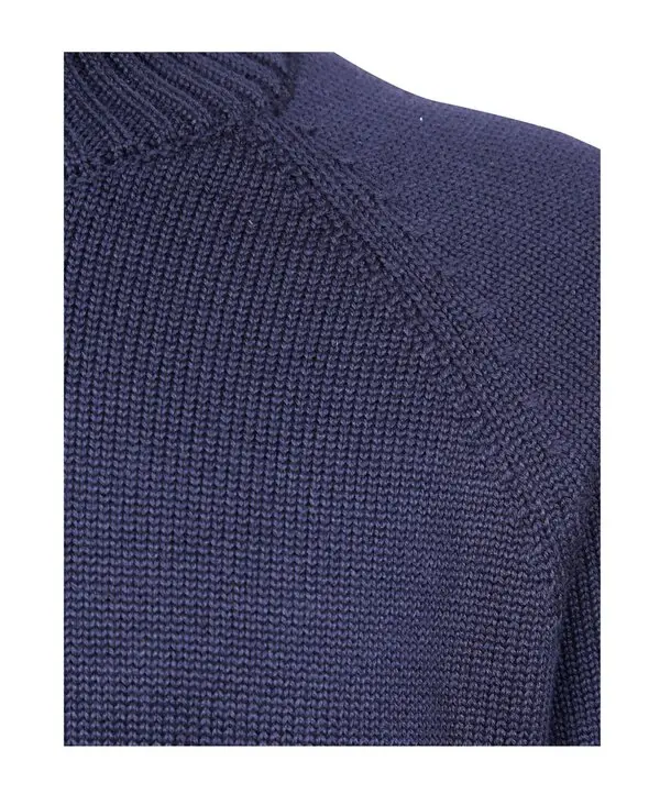 ZANONE Ribbed Mock Neck Jumper - Blue