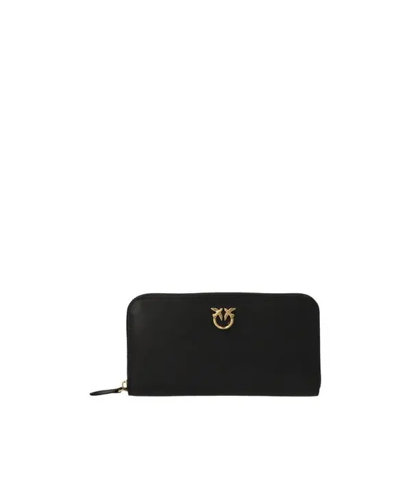 Pinko Love Birds Logo-plaque Zipped Wallet - Black