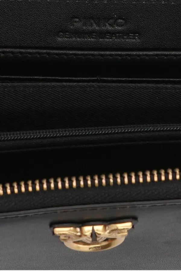 Pinko Love Birds Logo-plaque Zipped Wallet - Black