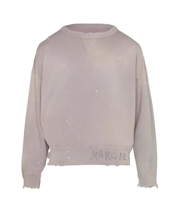MAISON MARGIELA Handwritten Raw-cut Edge Distressed Sweatshirt - Nude