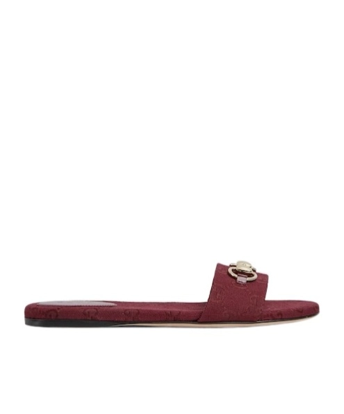 Gucci Horsebit Slide Sandals - Red