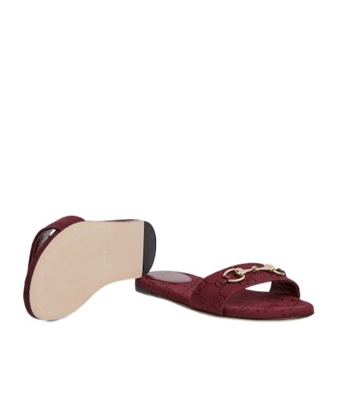 Gucci Horsebit Slide Sandals - Red