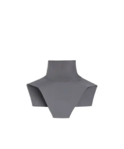 JIL SANDER Ribbed High Neck Half Top - Shadow