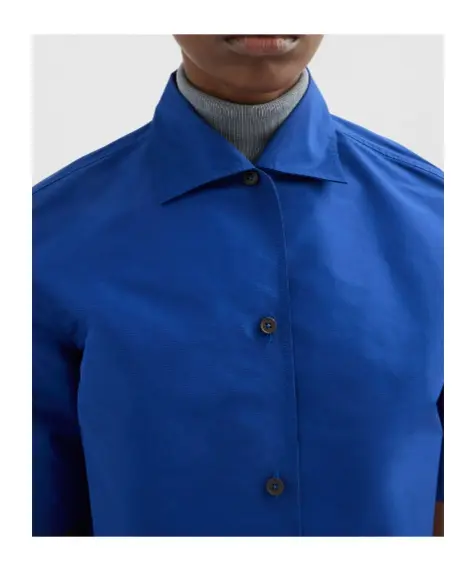 JIL SANDER Ribbed High Neck Half Top - Shadow