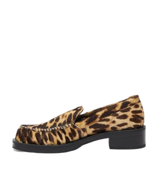 STUART WEITZMAN Leopard Print Loafers - Black
