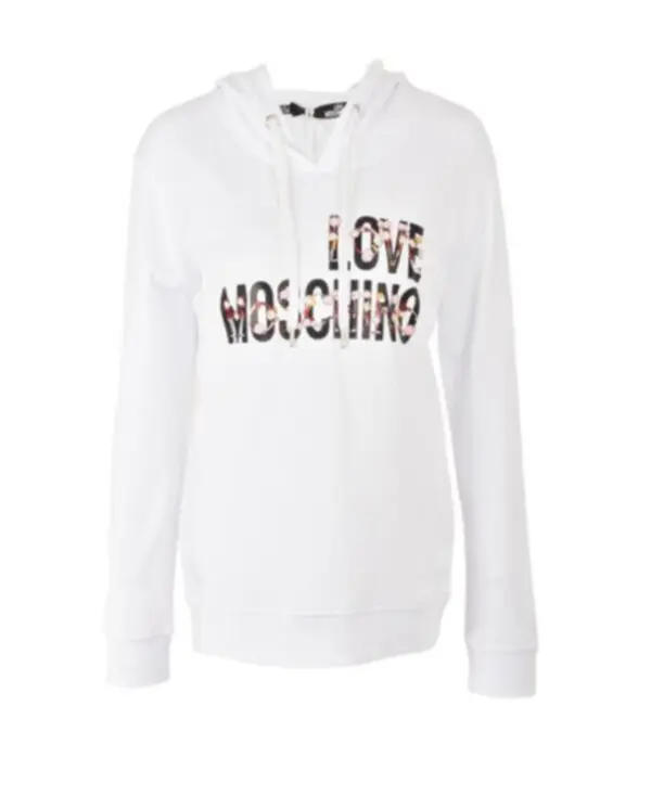 Moschino Cartoon Letter Printed Hoodie - White