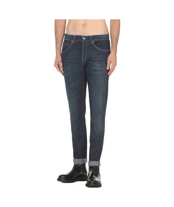 DONDUP Cuffed Slim Fit Jeans - Blue