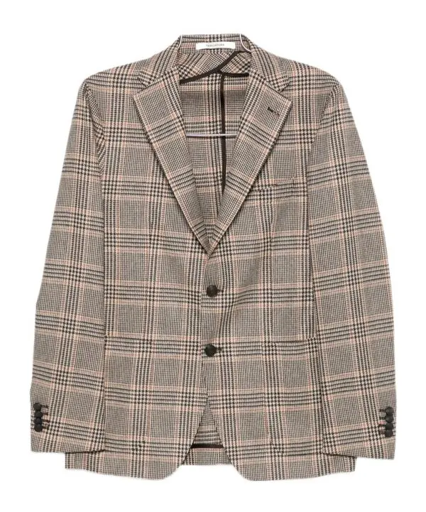 Tagliatore Single-breasted Plaid Blazer - Gray