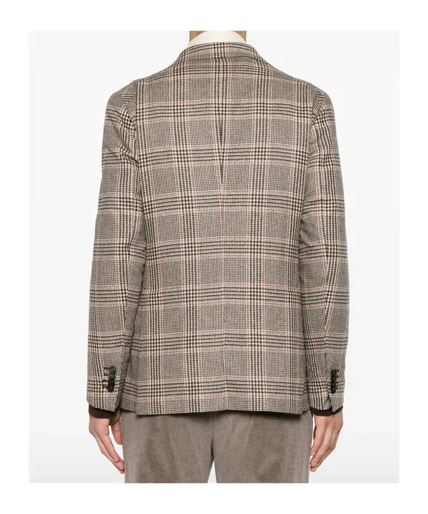 Tagliatore Single-breasted Plaid Blazer - Gray