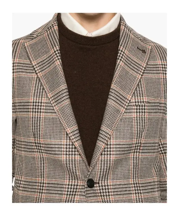 Tagliatore Single-breasted Plaid Blazer - Gray