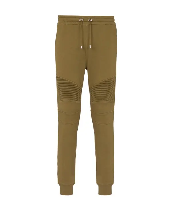 Balmain Logo Printed Cotton Jogging Bottoms - Brown