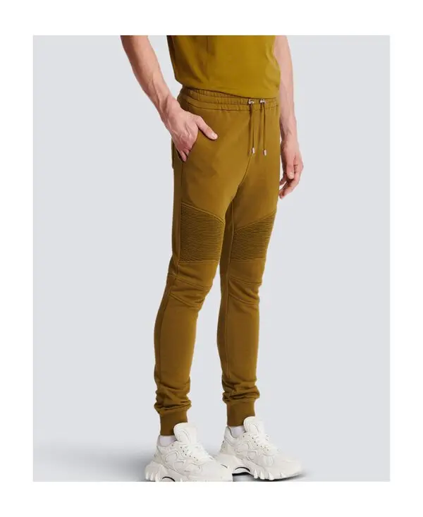 Balmain Logo Printed Cotton Jogging Bottoms - Brown