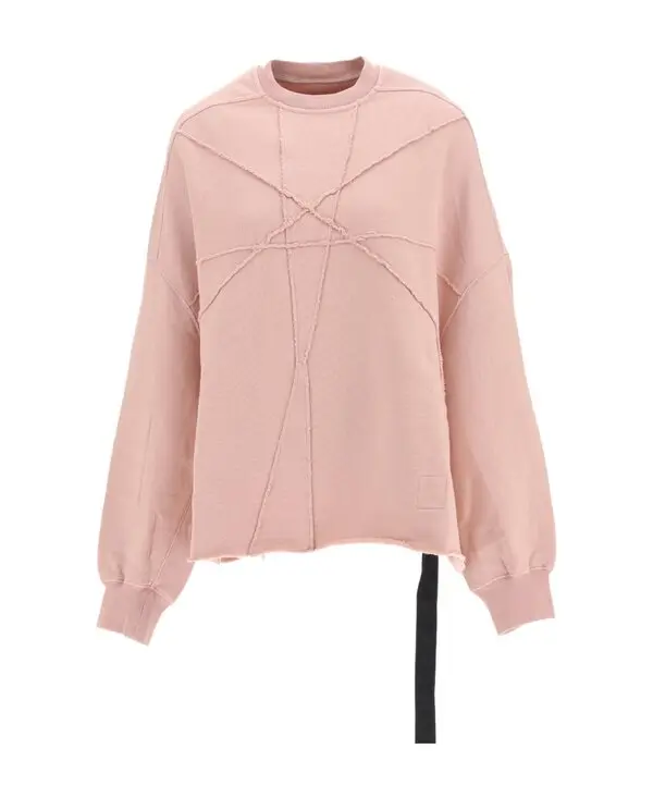 Rick Owens Crater Cotton Sweatshirt - Pink