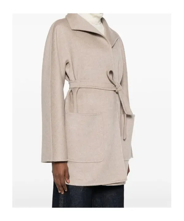 Max Mara Patch-pocket Belted Coat - Nude