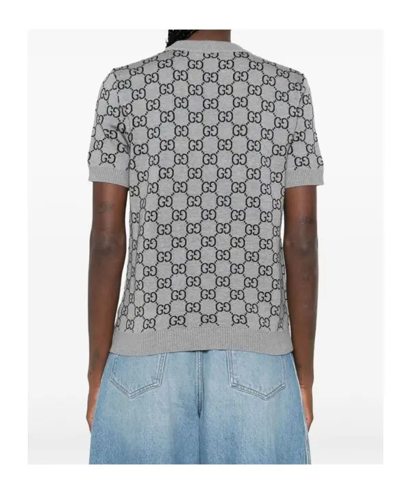 Gucci Reversible Gg Jacquard Top - Gray